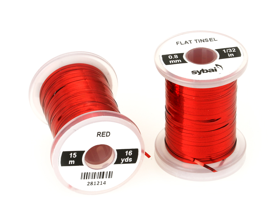 Flat Tinsel, 0.8 mm, Red